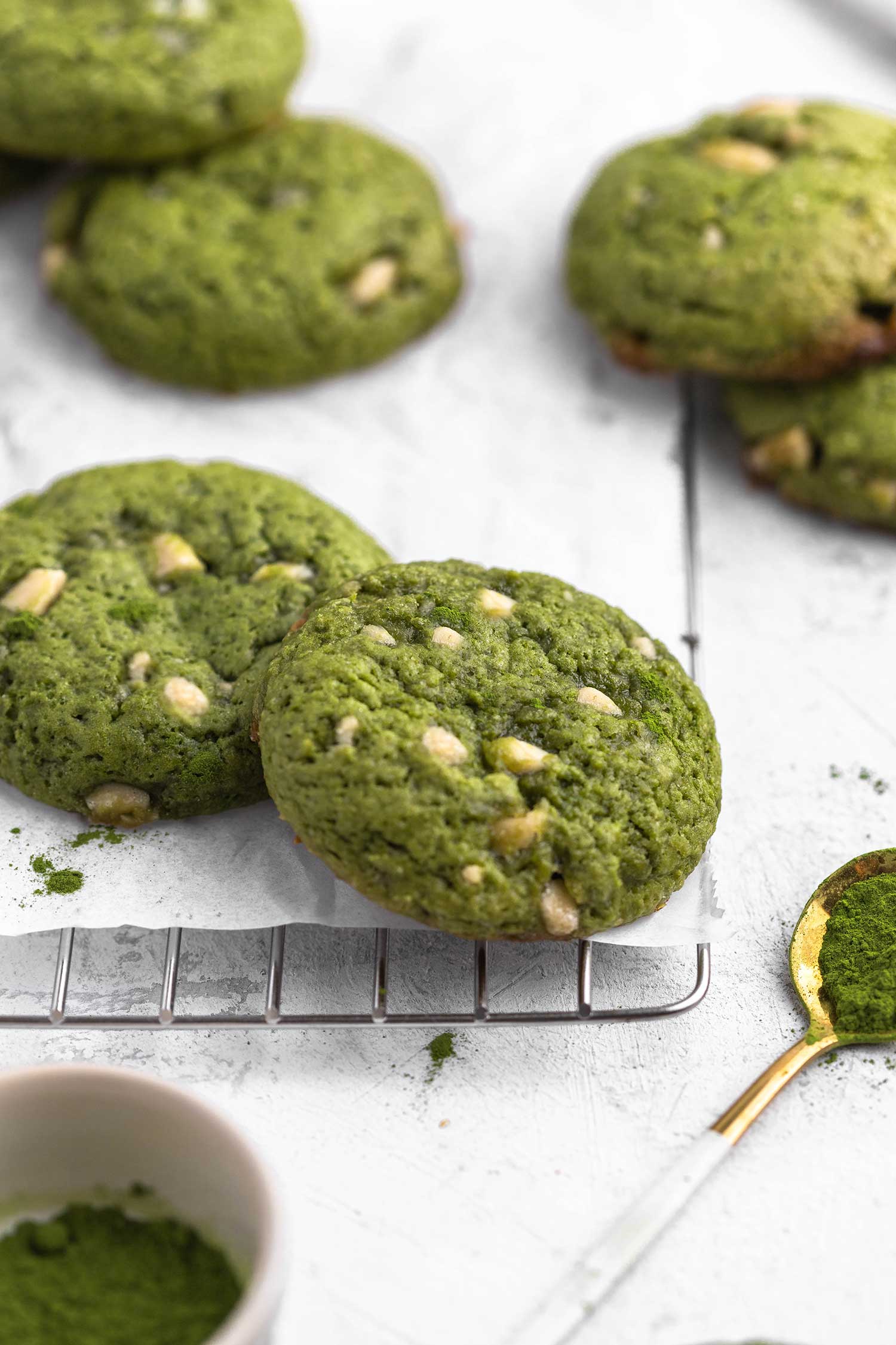 Vegan Matcha Cookies - Soft & Chewy | The Chestnut Bakery