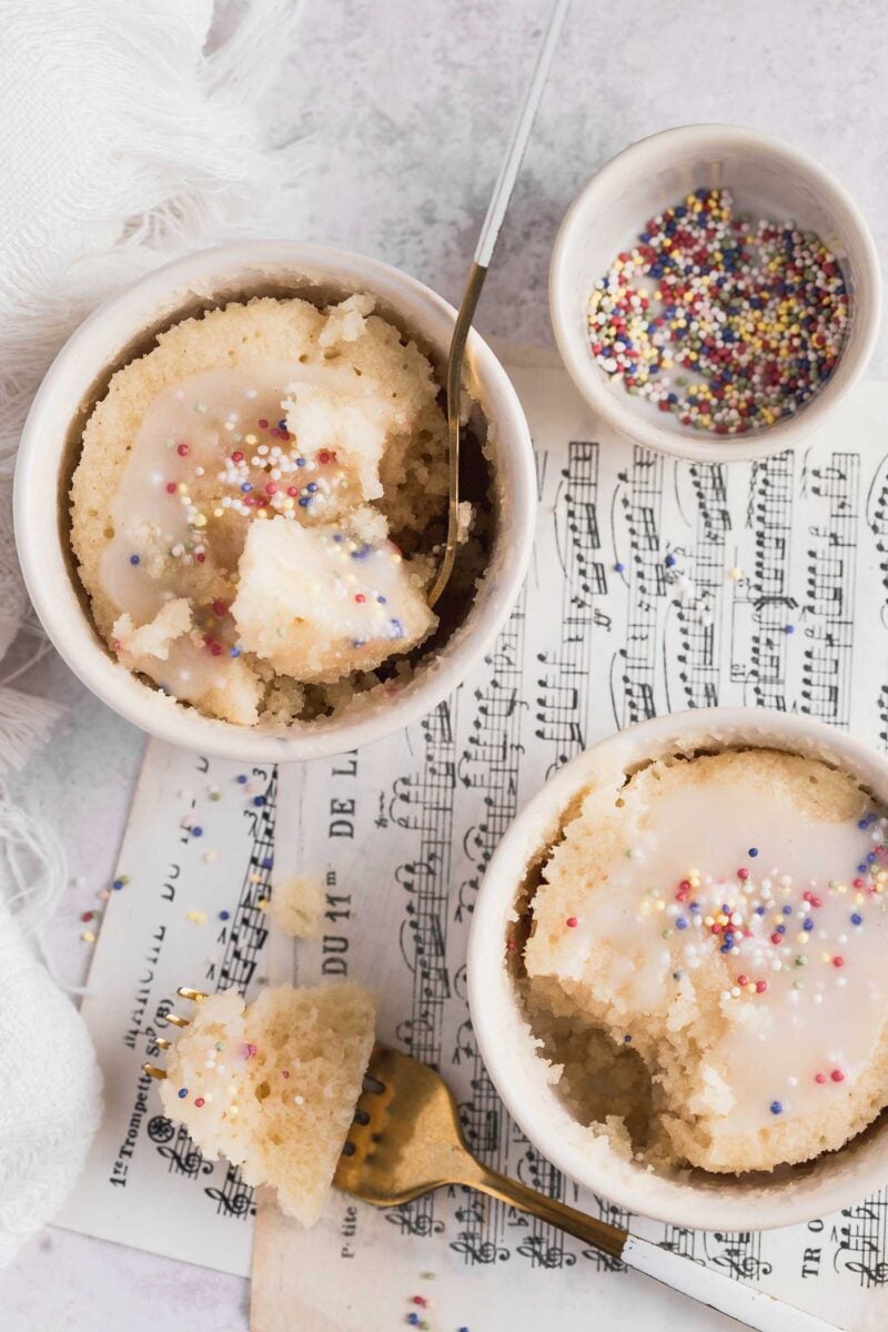 Easy & Quick! Vegan Vanilla Mug Cake (no butter) | The Chestnut Bakery