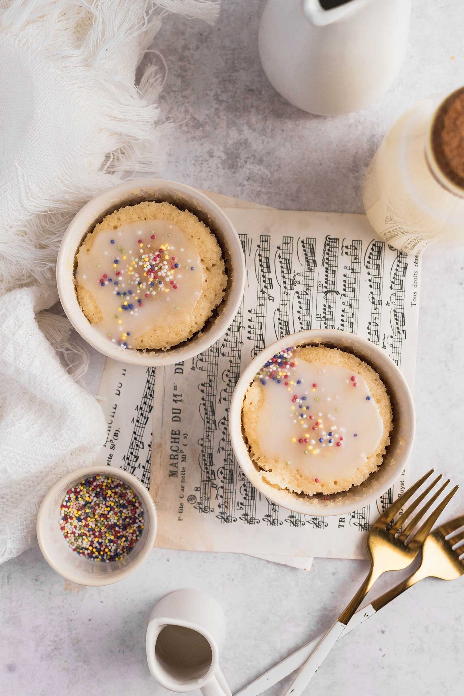 Easy & Quick! Vegan Vanilla Mug Cake (no butter) | The Chestnut Bakery